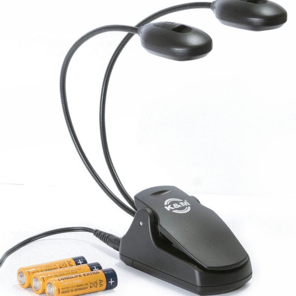 K&M Music Stand Twin Head Light - Mannin Music
